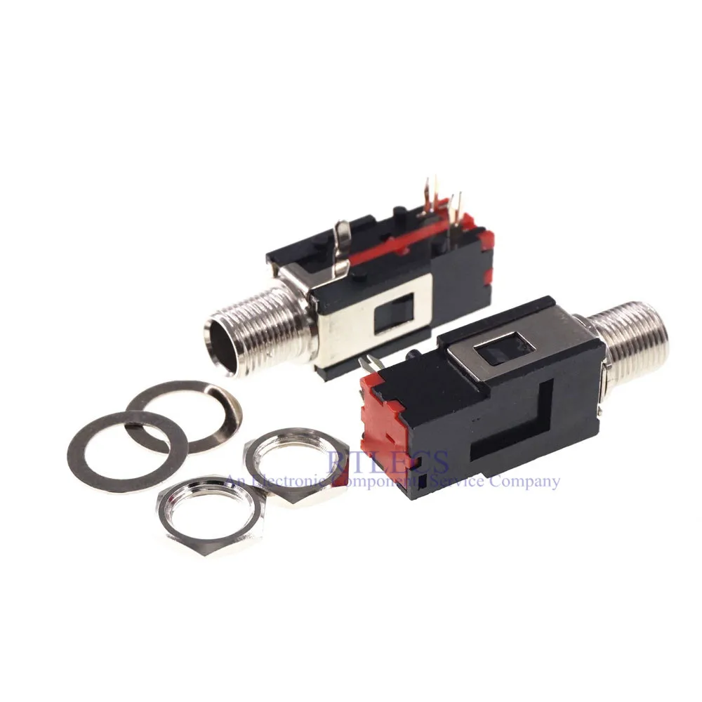 10Pcs-Thread-Lock-Panel-Mount-1-4-6-35-MM-Stereo-Phone-Jack-Headphone ...