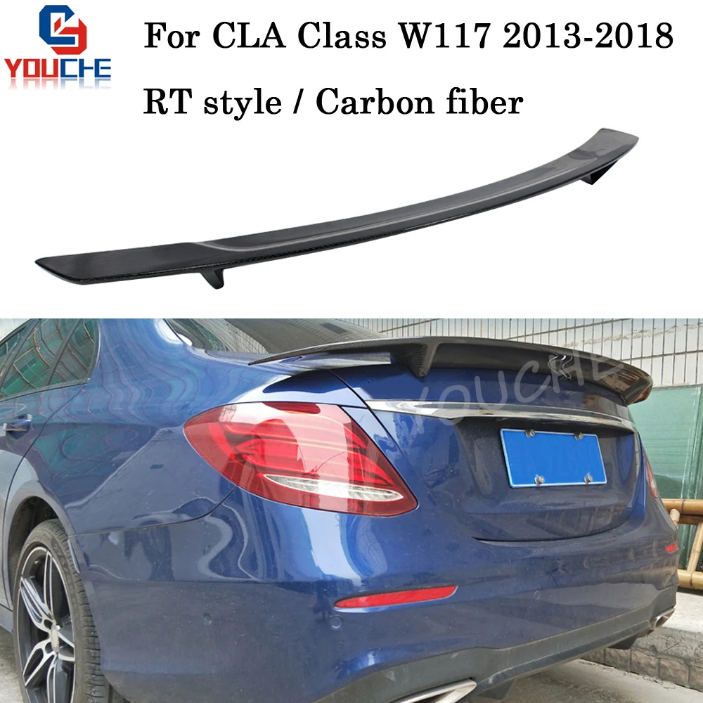 W117 Rt Style Carbon Fiber Trunk Spoiler For Mercedes Cla Class C117 ...