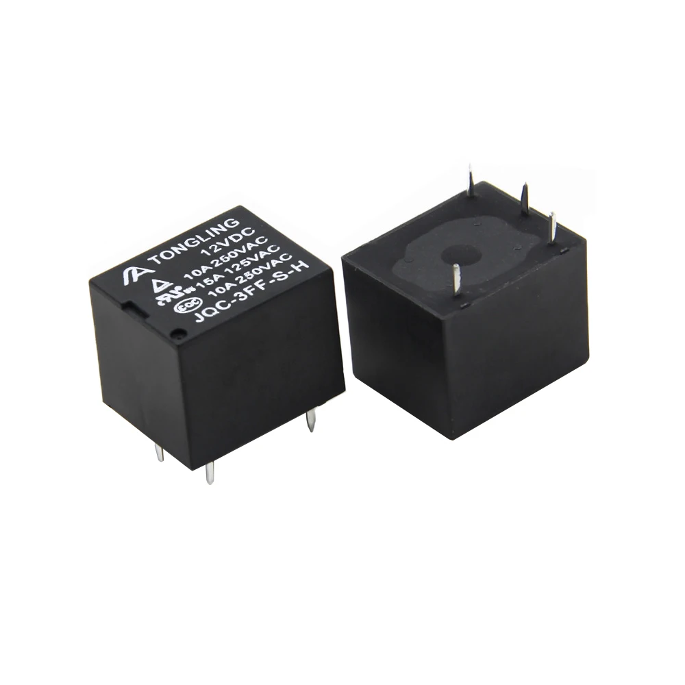 5PCS-Relay-12V-4-5Pins-T73-Small-Normally-Open-Black-Electromagnetic ...