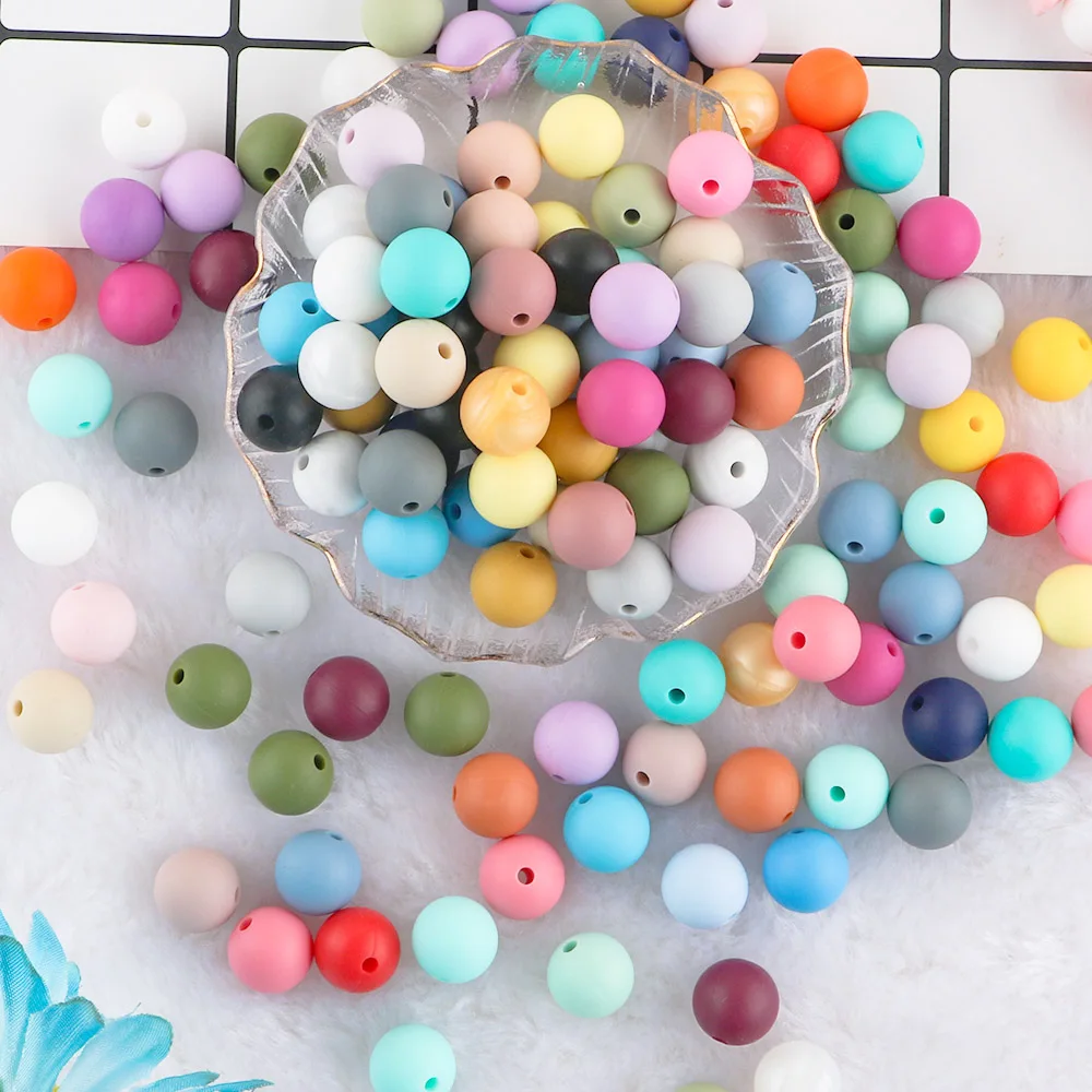 Kovict 100/200/500/1000pc Silicone Bead 12mm Round Perle Beads For ...