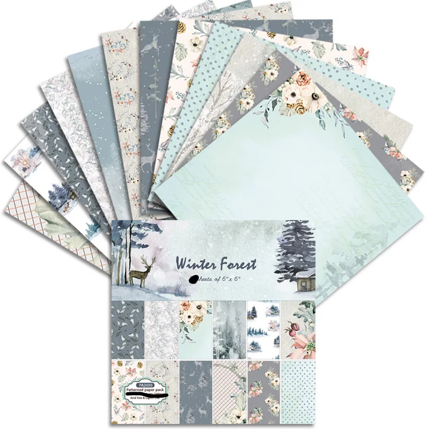 KSCRAFT 12 Sheets Winter Forest Scrapbooking Pads Paper Origami Art ...
