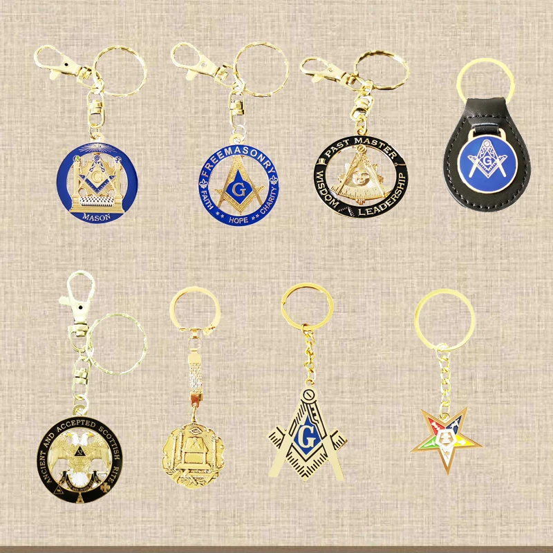 Lot Of 8 Pcs Different Masonic Key Chains Mason Freemason - Pins ...
