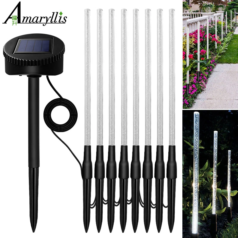LED Bubble Solar Tube Stake Lights Garden Stick Light One for Five ...