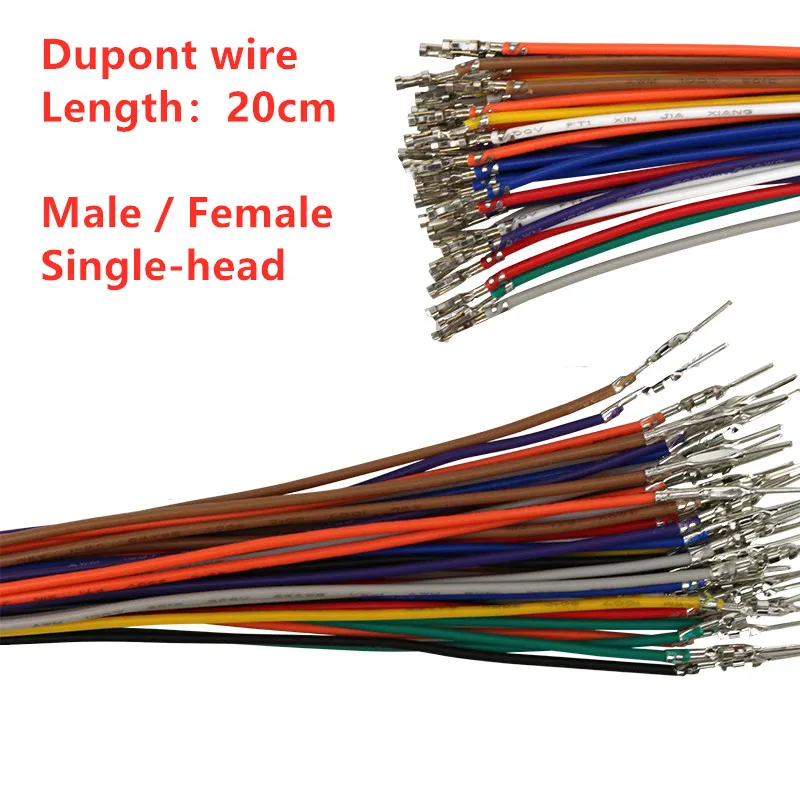 20pcs-Lot-DuPont-Wire-Single-head-Connecting-Wire-20CM-26AWG-2-54MM-1P ...