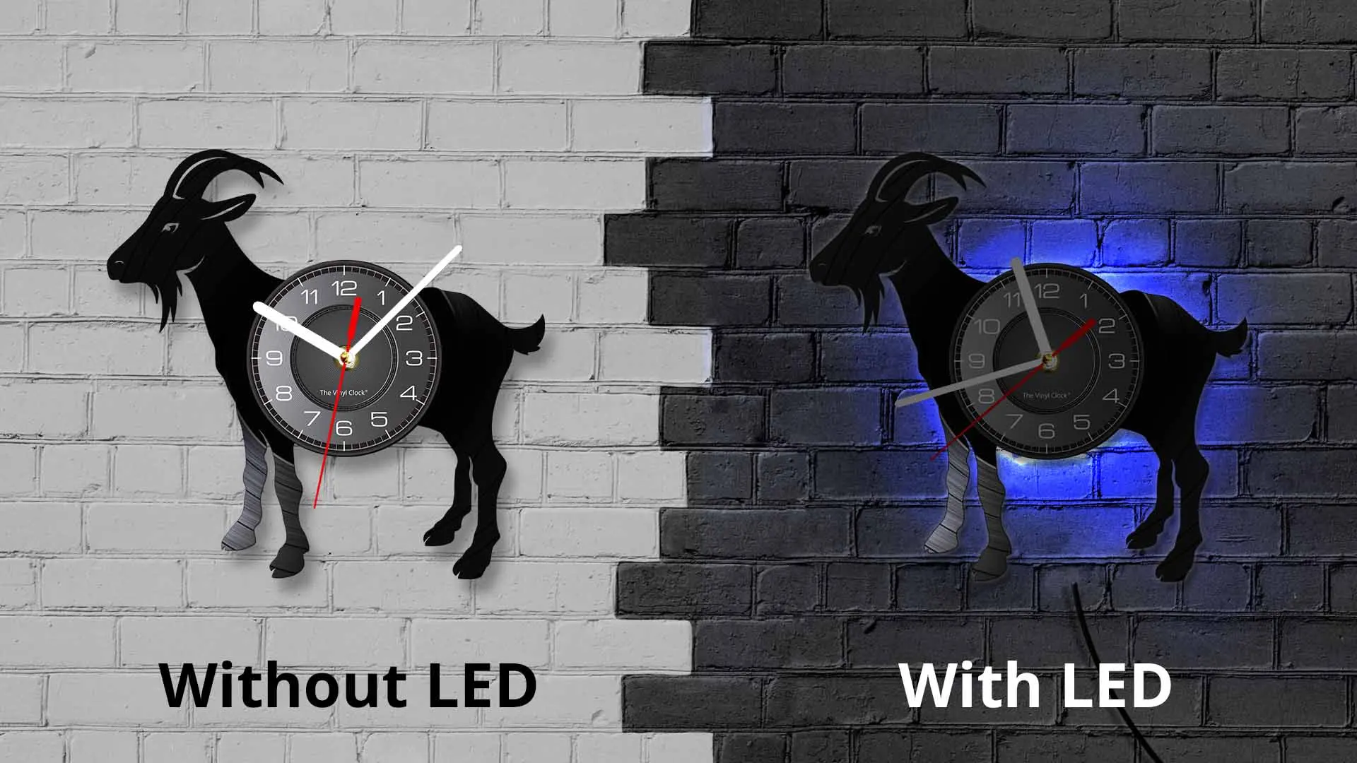 Goat Silhouette Vinyl Record Wall Clock - Cutegiftie