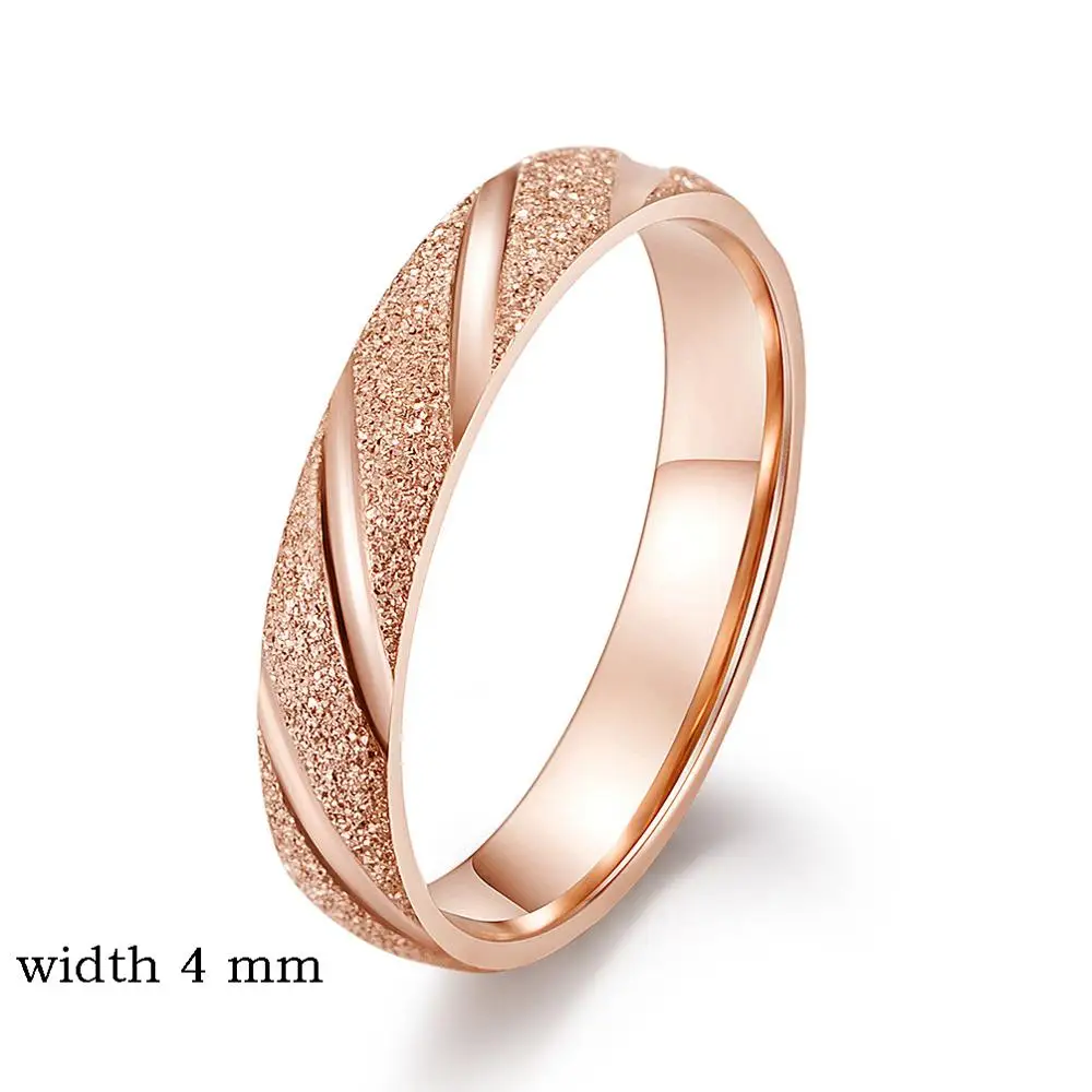 KNOCK-Vintage-4mm-Frosted-Stainless-Steel-Ring-black-Rose-Gold ...