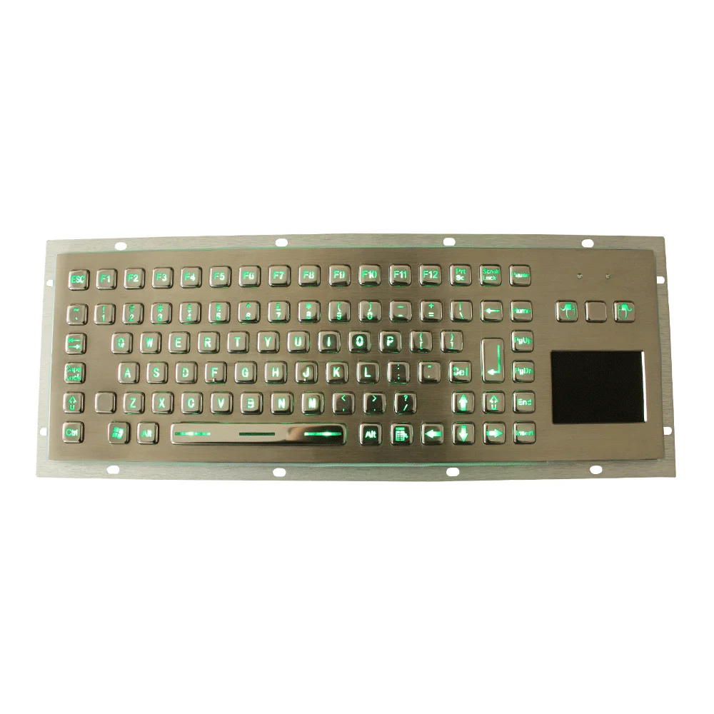 Green-Backlight-IP65-Rugged-Kiosk-Metal-Industrial-Keyboard-With ...