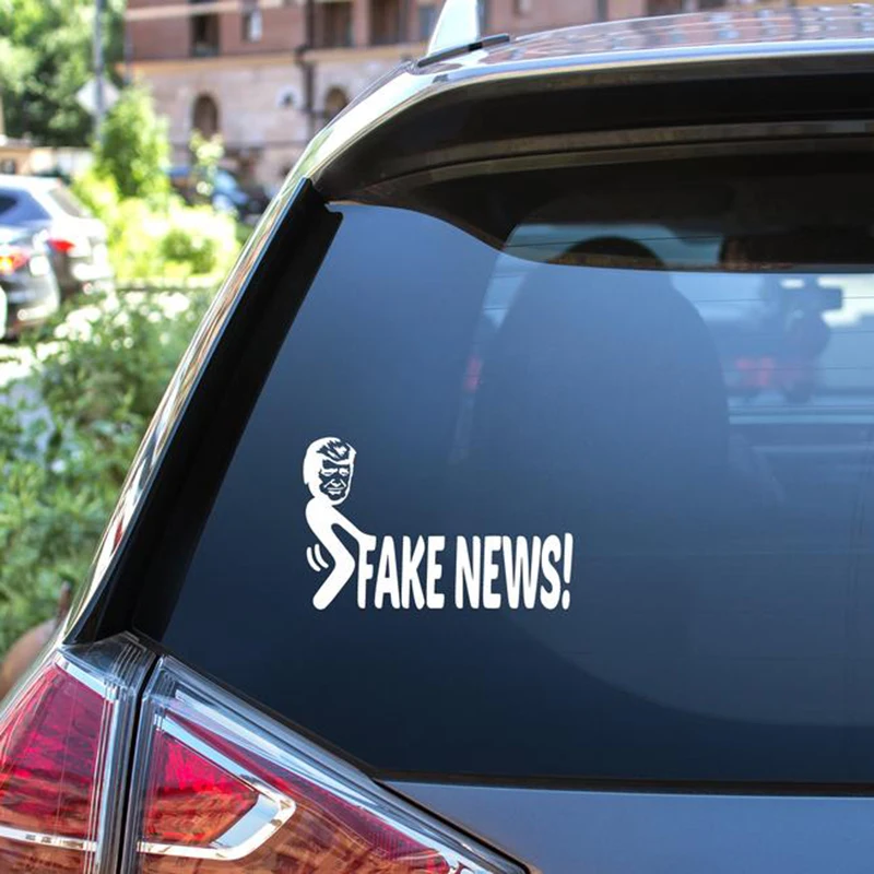 Black/White Creative Car Sticker Fake News Text Vinyl Decal Waterproof ...