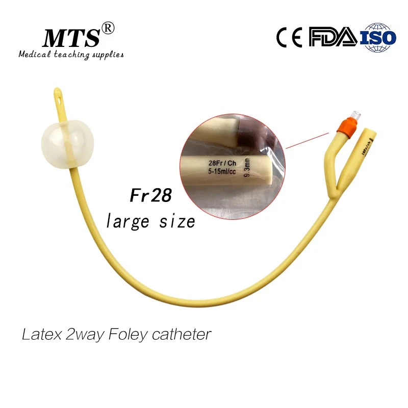 Medical-Fr28-large-size-2way-Latex-Foley-Catheter-Silicone-Coated ...
