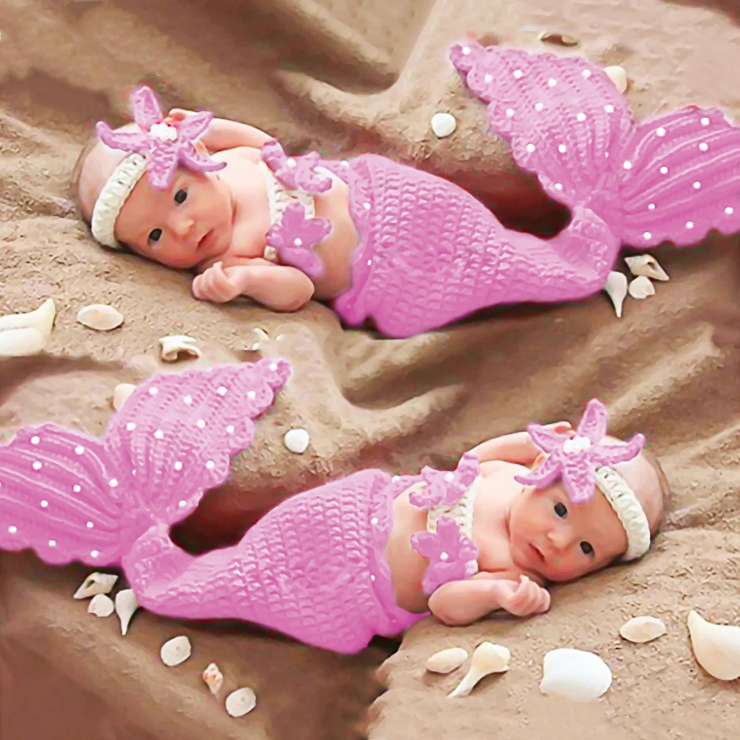 Knitted Baby Mermaid Costume