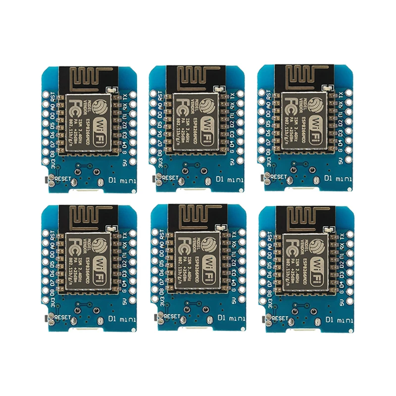 6pcs Esp8266 Esp-12 Wemos D1 Mini Wifi Development Board Micro Usb 3.3v Based On Esp-8266 With ...