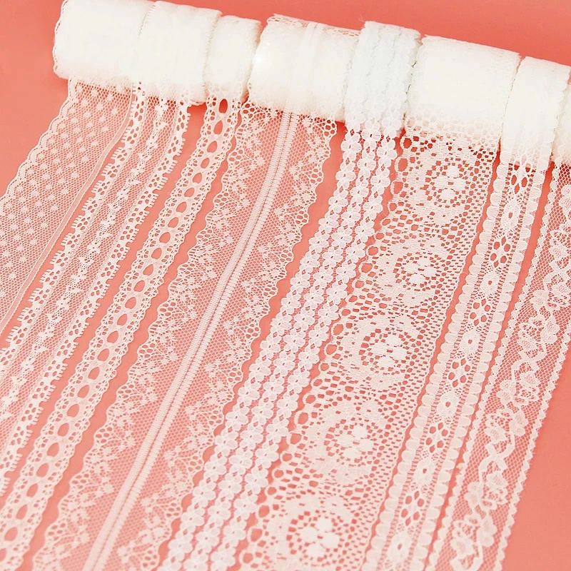 (5 Yards/roll) White Lace Ribbon Fabric Webbing Decoration Lovely Gift ...