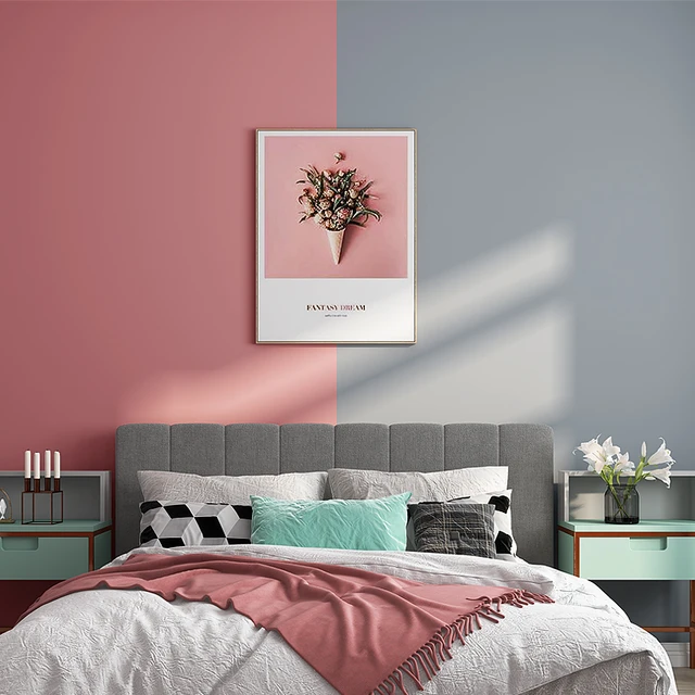 Red Scandinavian Wallpaper For Small Apartment