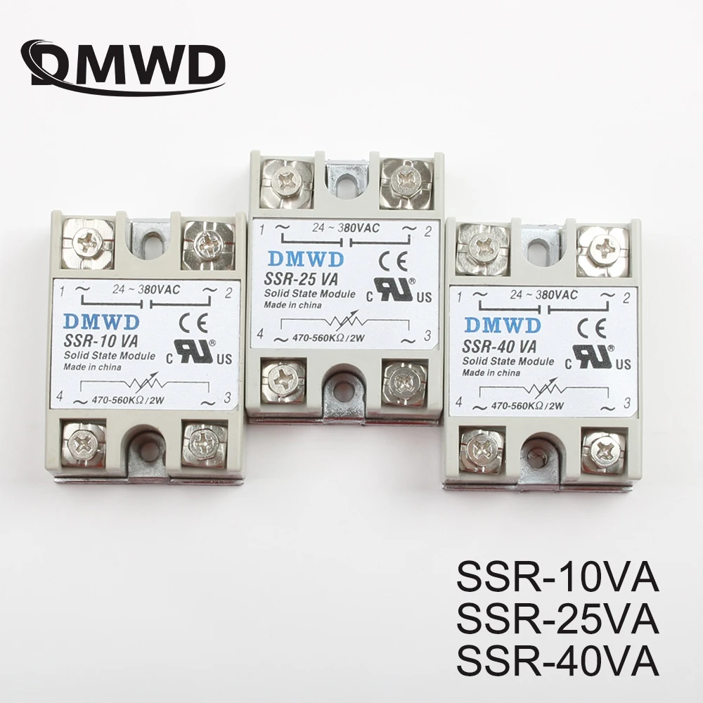 Relé de estado sólido, SSR 10VA, SSR 25VA, 10A, 25A, 40A, regulador de relé, 24 380V de salida ...