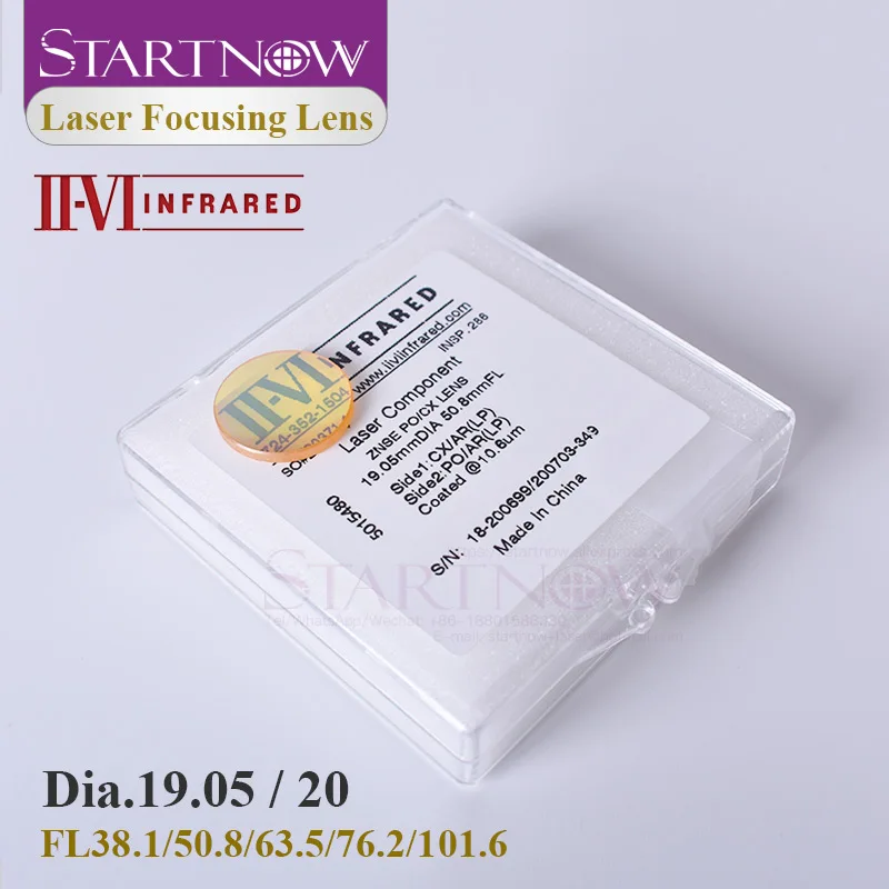 Ii-vi Infrared Co2 Laser Focus Lens Dia.19.05mm 20mm Fl 38.1 50.8 63.5 ...