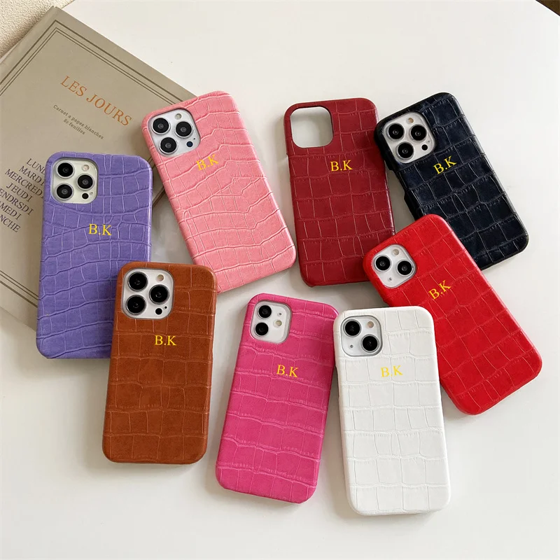 Personalise-Customization-Name-Leather-Case-For-iPhone-15-14-13-12-11 ...
