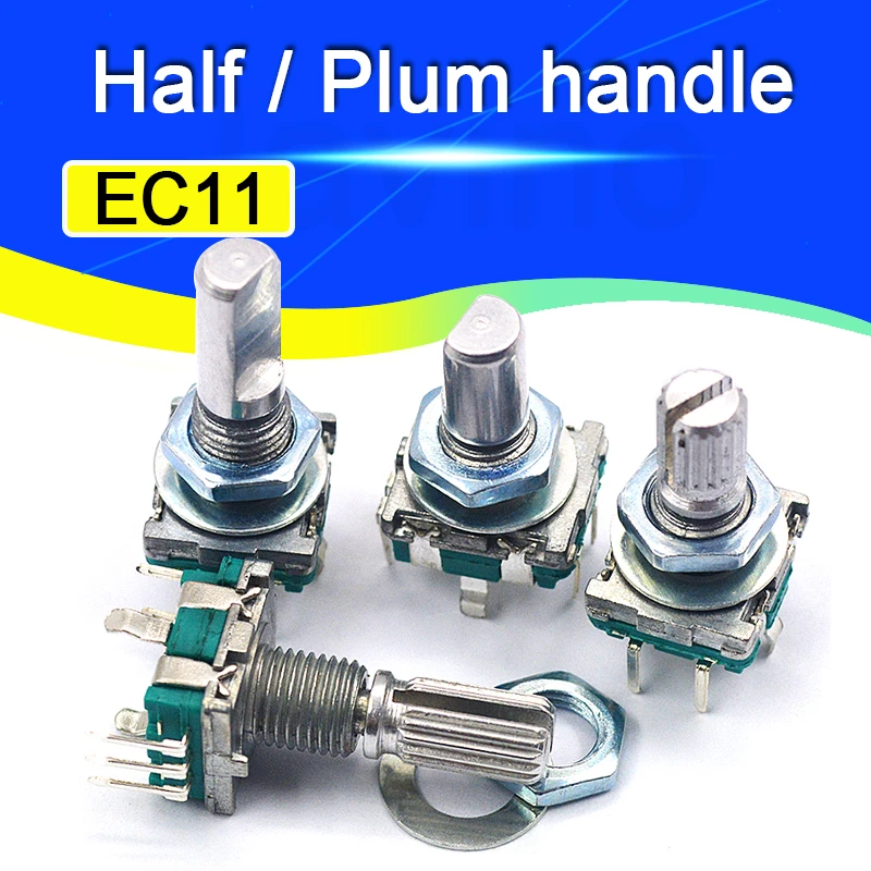 5pcs/lot 20 Position 360 Degree Rotary Encoder Ec11 W Push Button 5pin Handle Long 15/20mm With ...