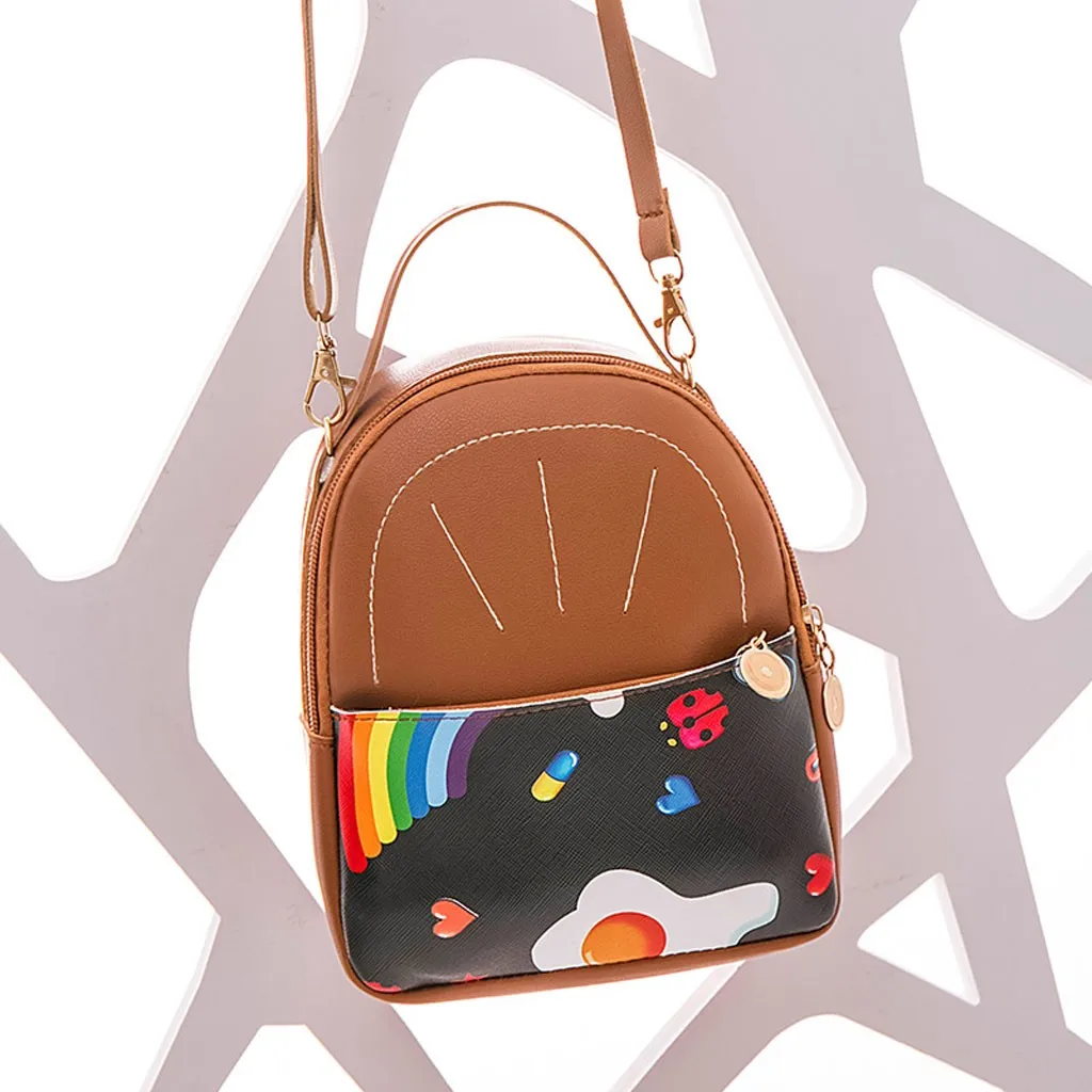 Rainbow Faux Leather Mini Messenger Bag (4 Colors) - Queerks™