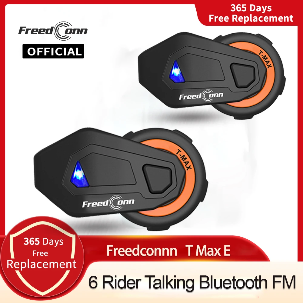 Freedconn T-max E Motorcycle 1000m 6 Riders Group Talking Helmet ...