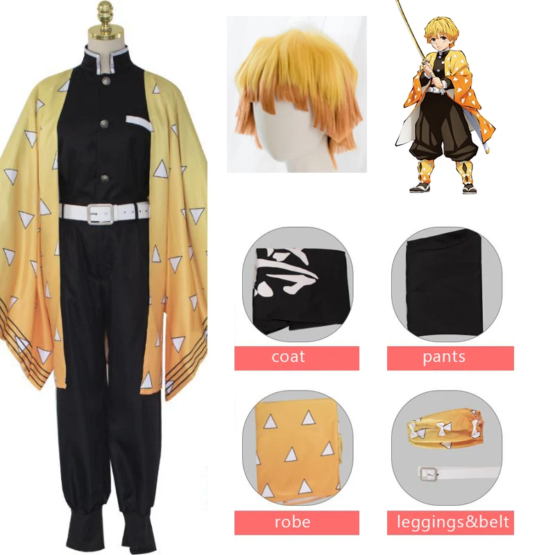 Zenitsu Agatsuma Costumes Demon Slayer Cosplay Kimetsu No Yaiba Cosplay ...