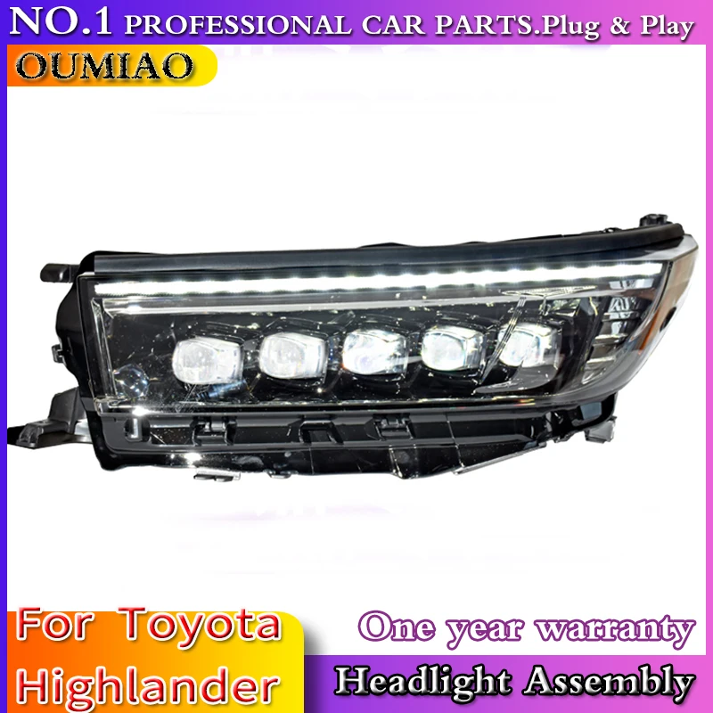 car accessories for Toyota Highlander 2018 Headlights New Kluger LED ...