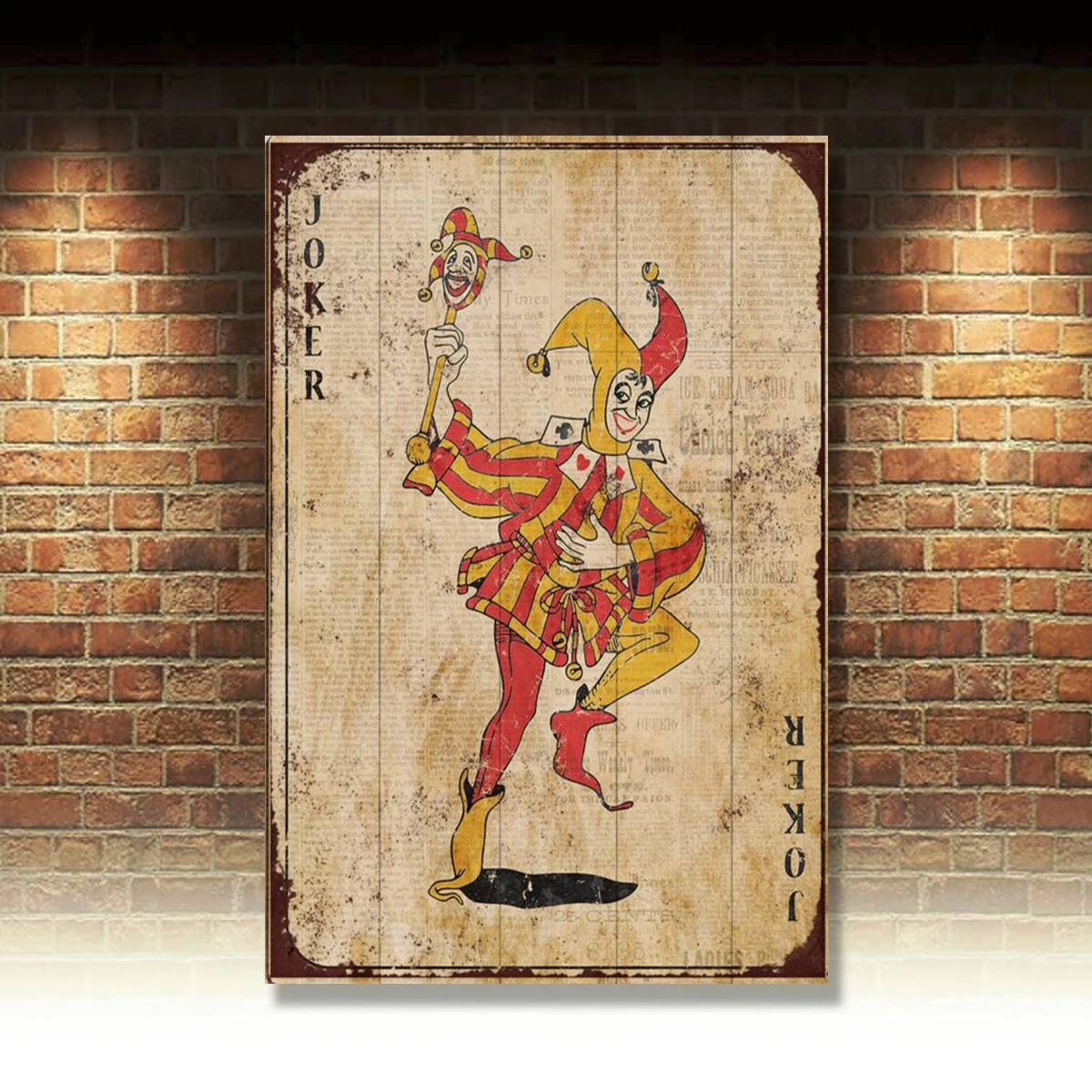 Cartel publicitario de estilo Retro Joker, cartel de Metal ligero, 12x8 ...