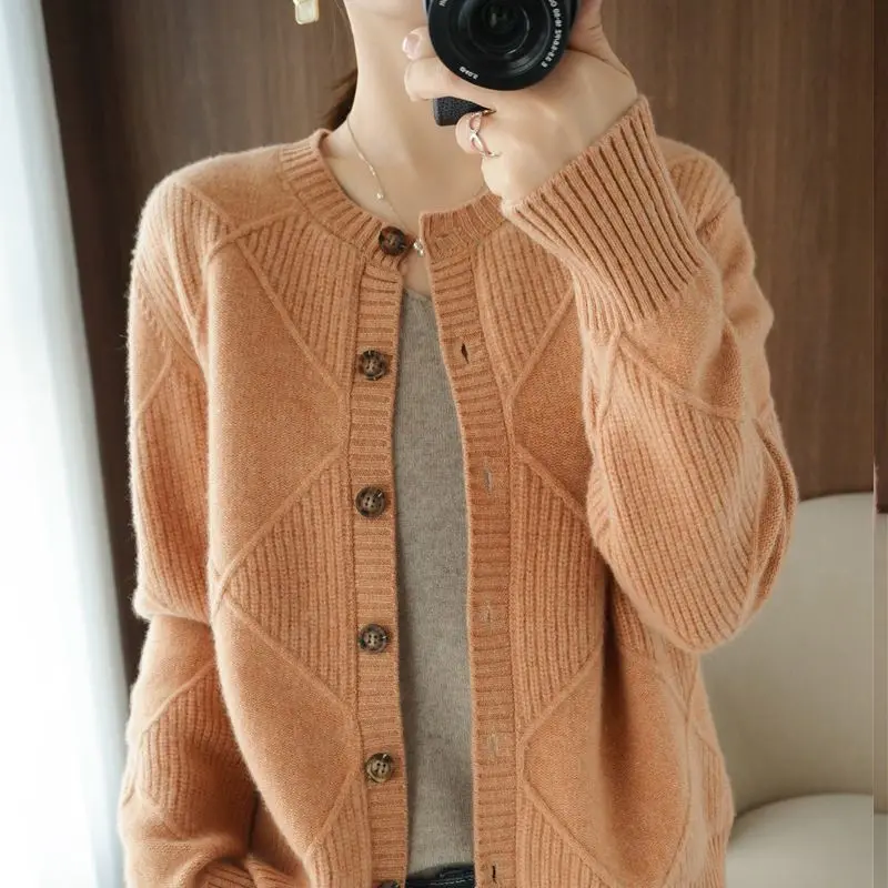 2023-New-Autumn-Fashion-Knitted-Sweater-Cardigan-Women-s-Korean-Loose ...