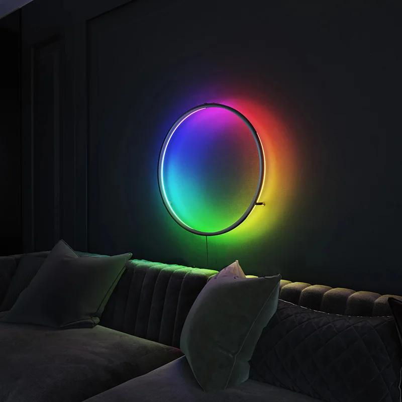 LED-Wall-Light-Living-Room-Sofa-Circle-RGB-Wall-Lamp-with-Remote ...