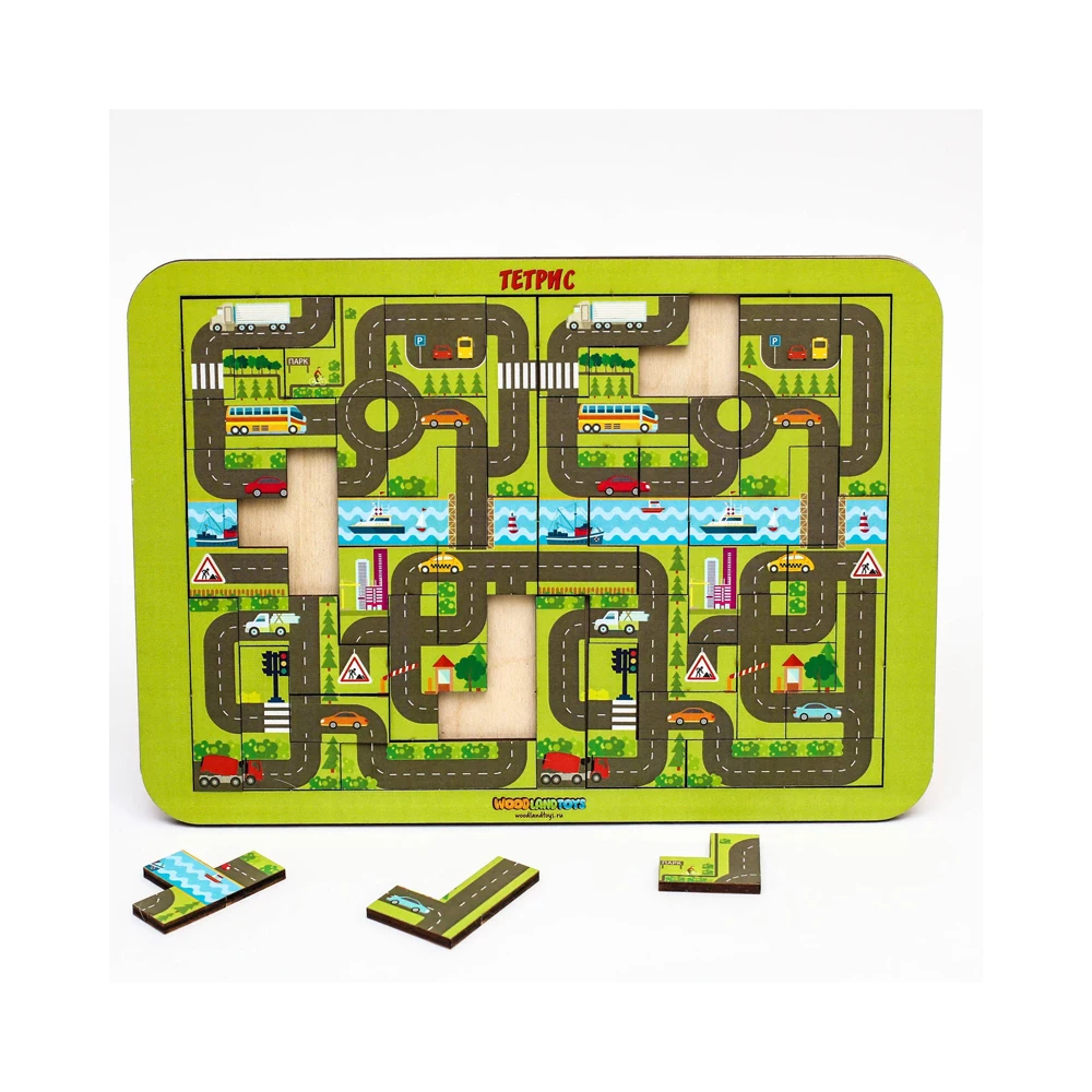 Woodlandtoys Logical Game Tetris Big "map Of The City" Wooden Toys ...