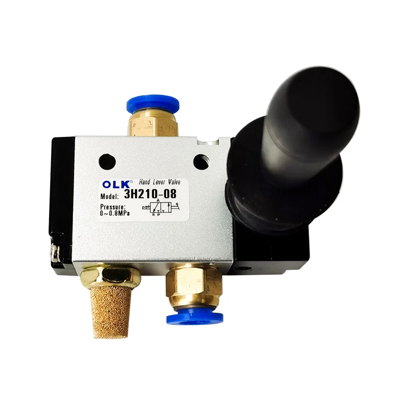 3 Way 2 Position 1/8 1/4 BSP Normally Closed Hand Lever Pneumatic Valve ...