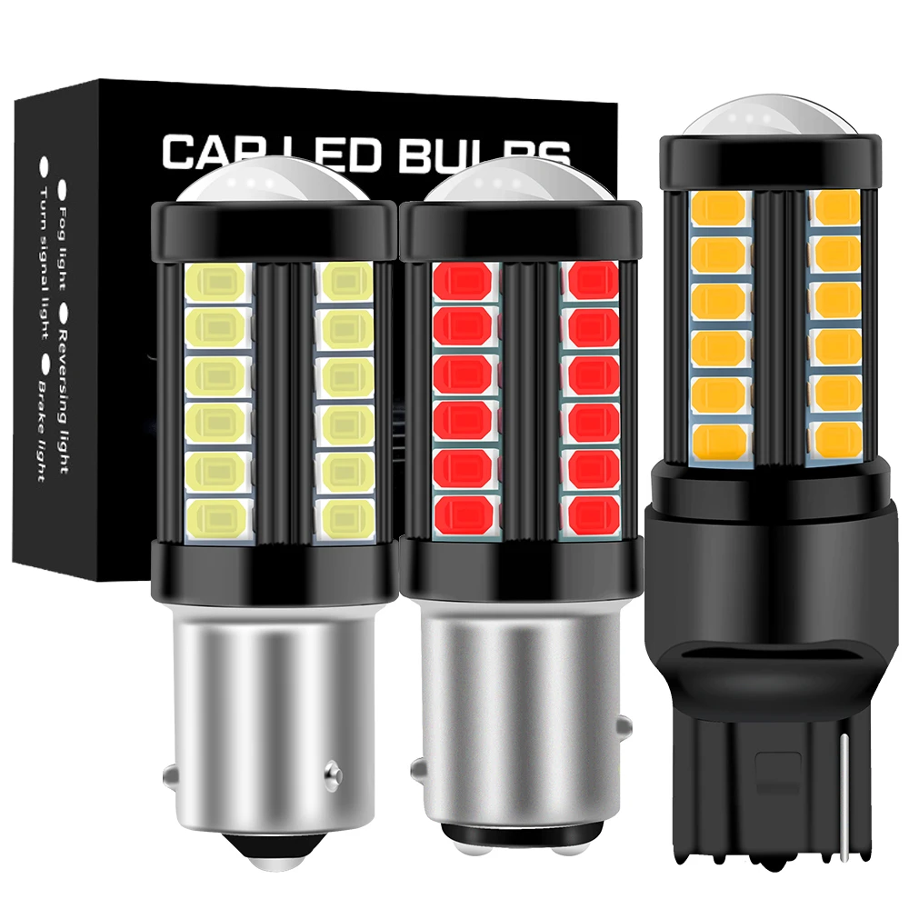 2pcs T20 Led 7440 7443 T25 3157 전구 W21W W21/5W WY21W P27/7W Led 5730 칩 ...