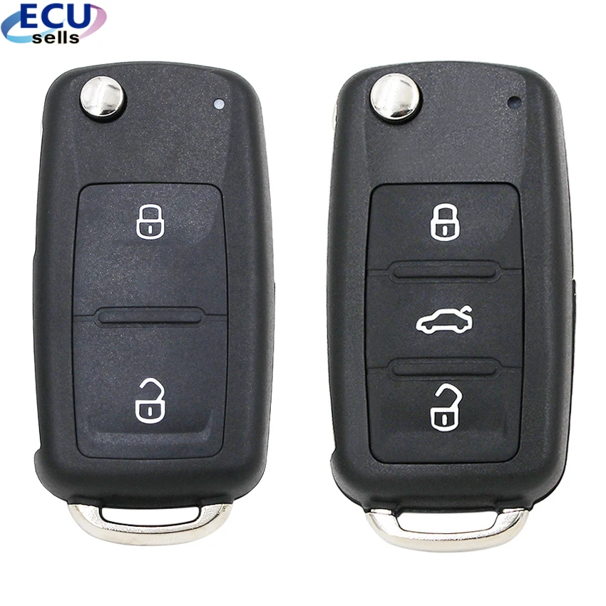 2 Button 3 Flip Folding Remote Key Shell Vw Passat Golf Car - AliExpress