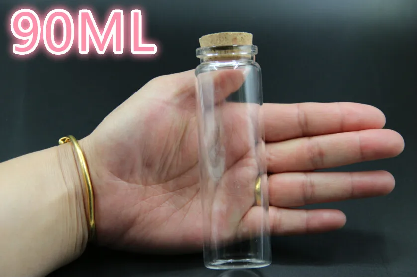 Botellas de vidrio transparente grandes con tapón de corcho, frascos vacíos para especias ...