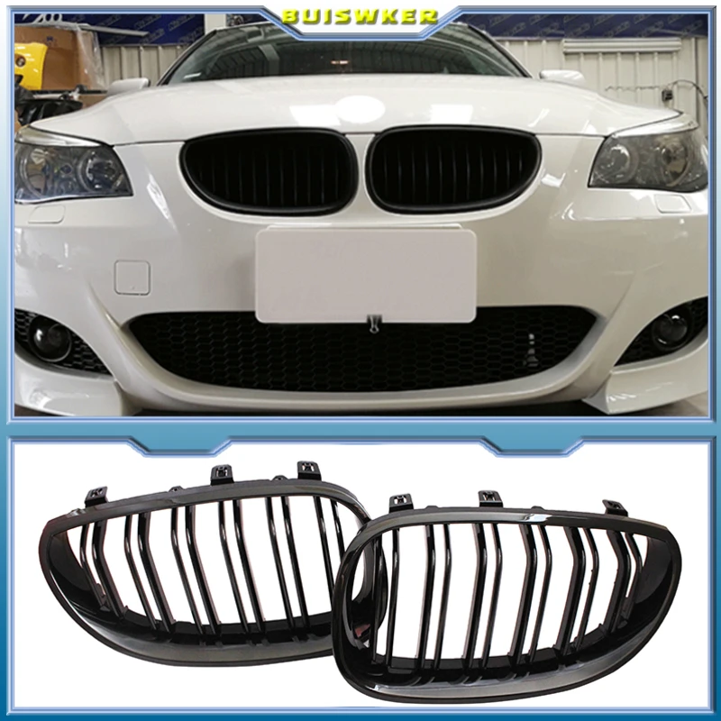Gloss black Front Kidney Sport Grilles Hood Grill For BMW E60 E61 2003 ...