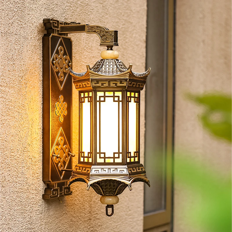 Chinese Style Wall Lamp Outdoor Waterproof And Rust-Proof Courtyard ...