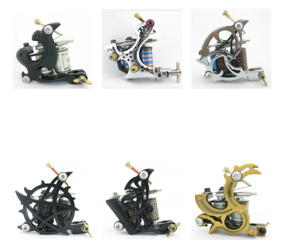 One 10 Wrap Coils Aluminum Alloy Frame Tattoo Machine Gun For Kit Set ...