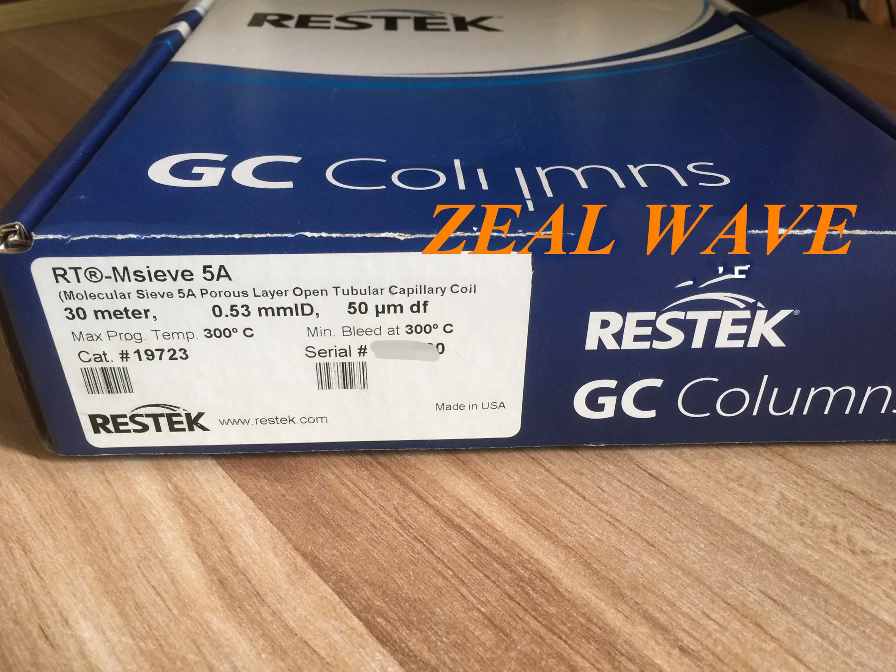 Restek composto de peneira molecular, 5a, coluna capilar, análise co ...