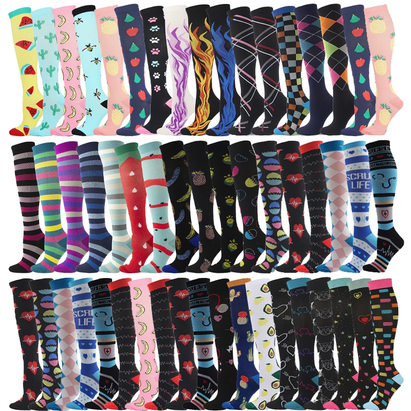 Sports-Compression-Socks-Multicolor-Compression-Socks-Fun-Pattern ...