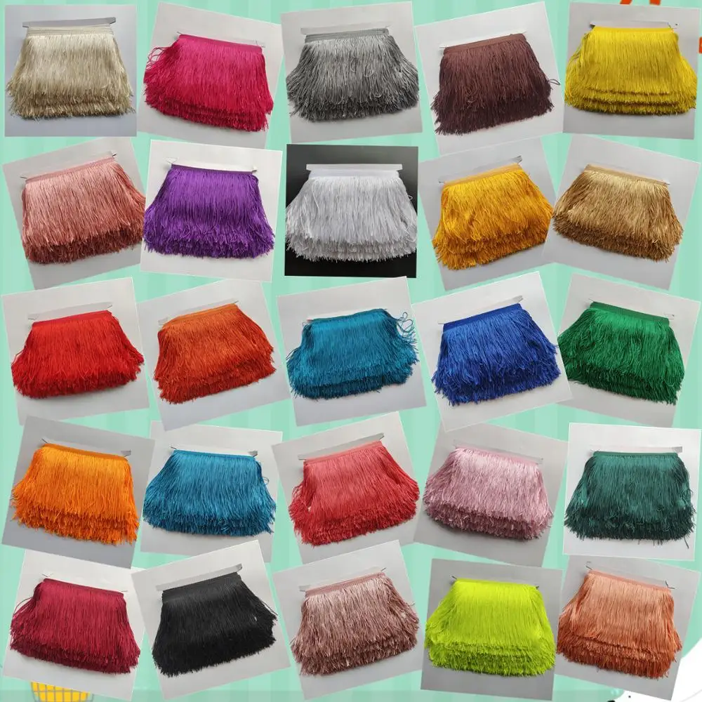 Flecos-de-encaje-de-20CM-de-largo-adornos-de-flecos-de-poli-ster-con ...