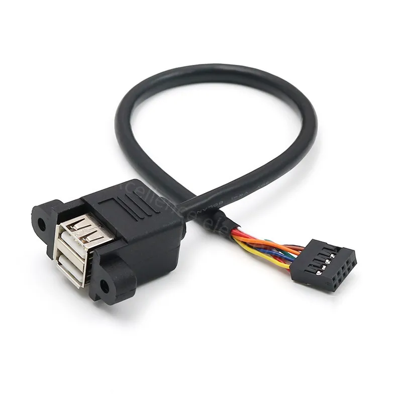 1PCS 30cm Motherboard Internal Dupont 9pin Pitch 2.54mm to Dual Port ...