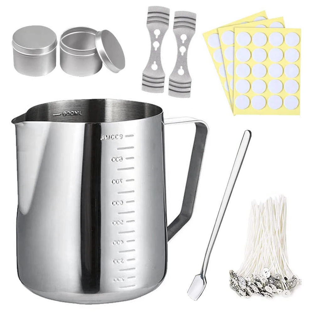 DIY Candle Making Kit Stainless Steel Pouring Pot No Burn Arts And ...