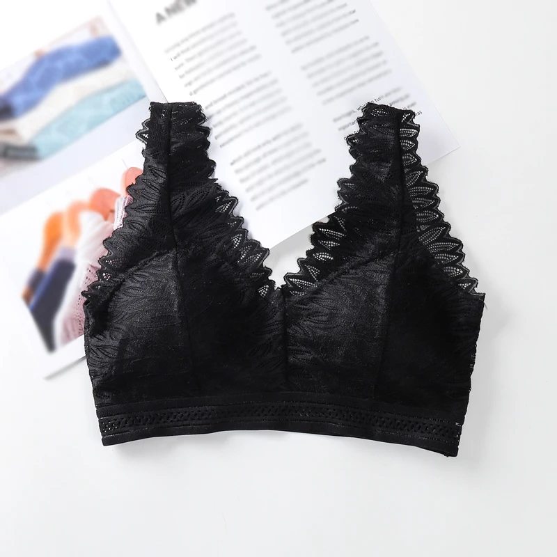 ผู้หญิงเซ็กซี่ลูกไม้ชุดชั้นในลึกV Push Up Wirelessความงามกลับชุดชั้นใน ...