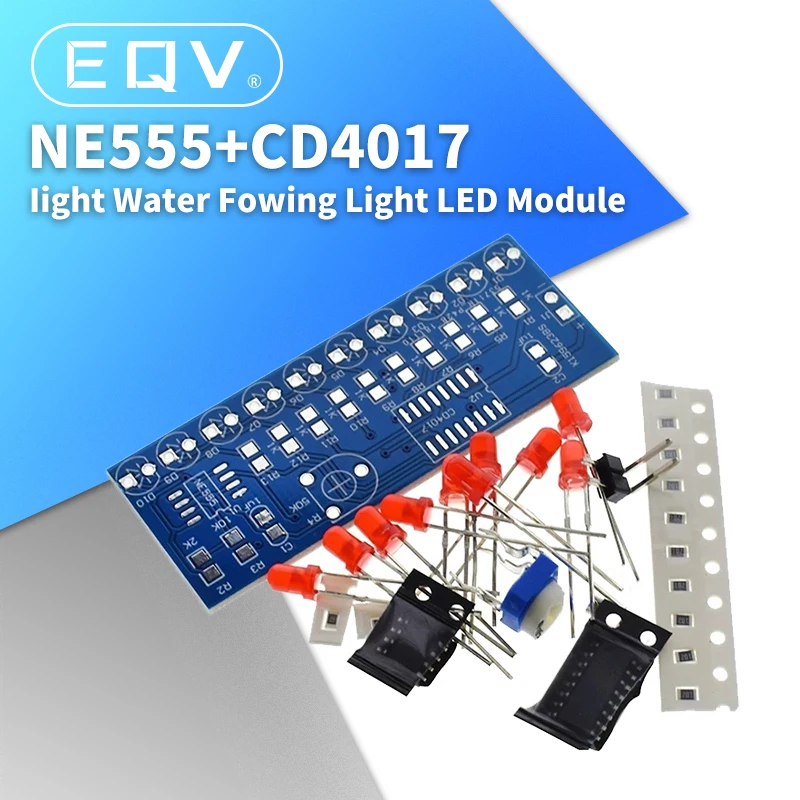 Smart-Electronics-Kits-NE555-CD4017-Light-Water-Flowing-Light-LED-Module-DIY-Kit-Learn ...