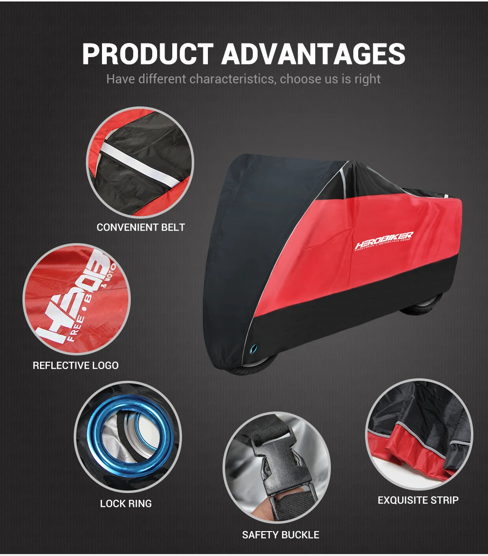 HEROBIKER мотоциклетный Чехол Водонепроницаемый Пылезащитный УФ защитный наружный внутренний ...