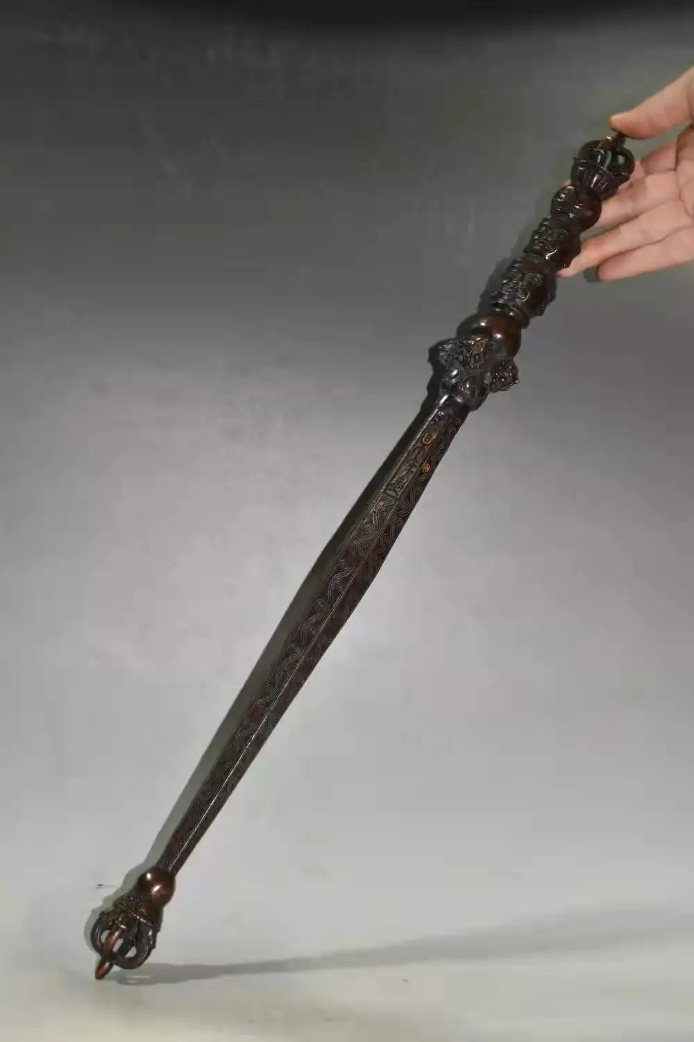 Rare-Old-TIBET-copper-Sorcerer-drive-the-demon-whip-statue-Free ...