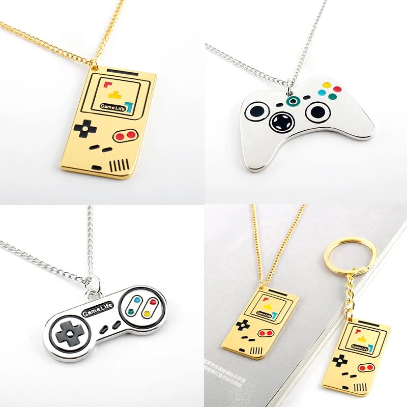 HipHop Game Controller Machine Handle Gamepad Metal Pendant Necklaces ...
