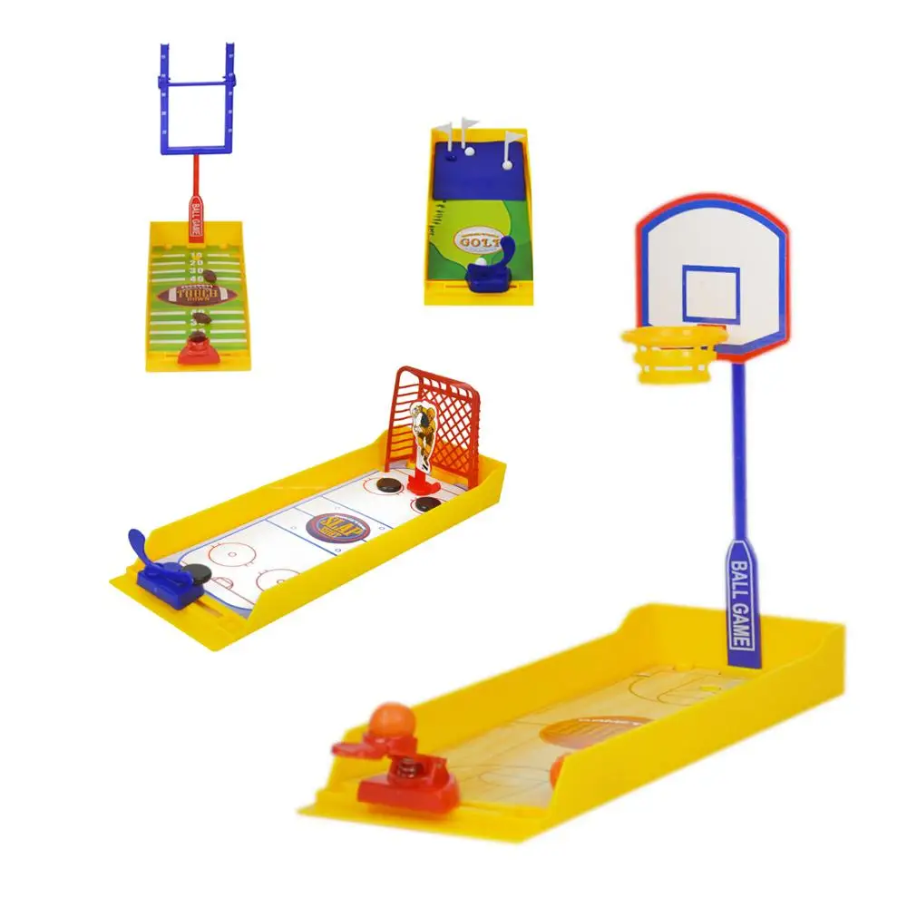 Mini Desktop Basketball Hoop Golf Football Soccer Hockey Game Toy ...