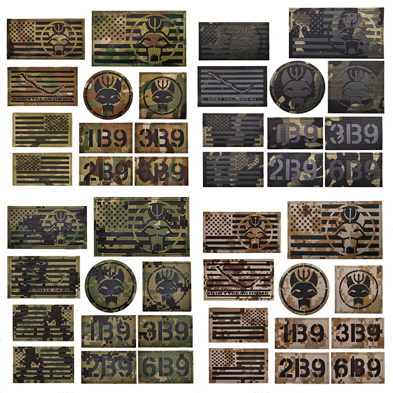 4 Styles Reflective Infrared Call Sign Letter Patch Decorative MARPAT ...