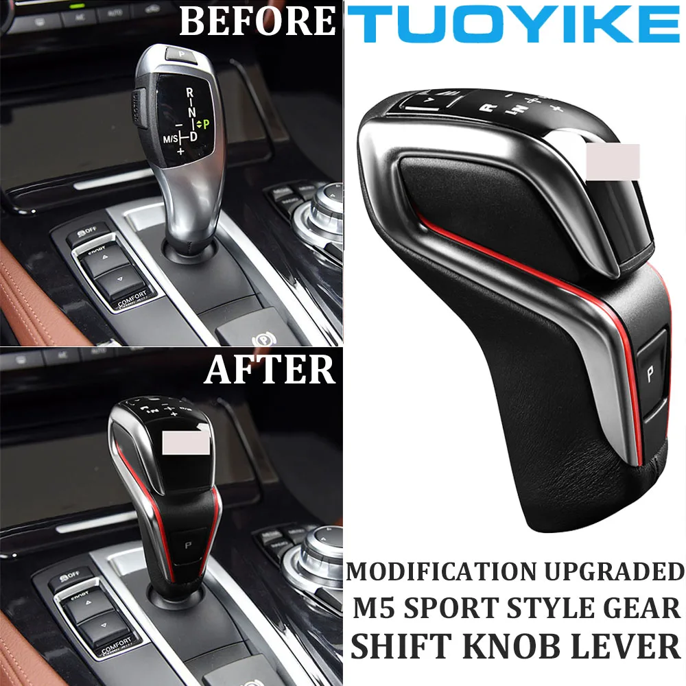 LHD-Car-Gear-Shift-Knob-Lever-Modified-M5-Sport-Style-For-BMW-5-6-7 ...