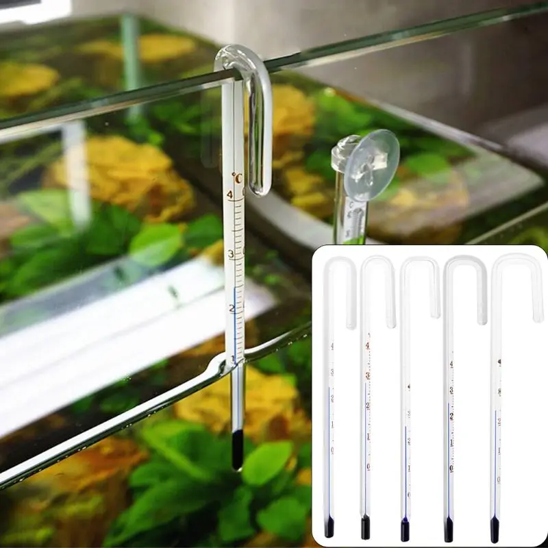 Aquarium-U-Shape-Hanging-Glass-Thermometer-Temperature-Monitor-Fish ...